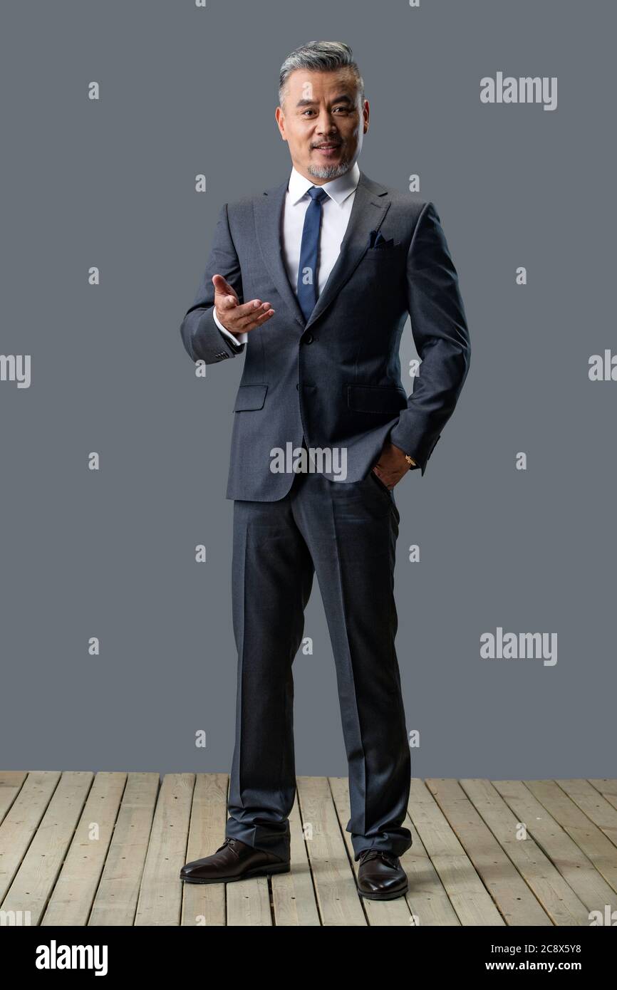 Make an introduction business man Stock Photo - Alamy