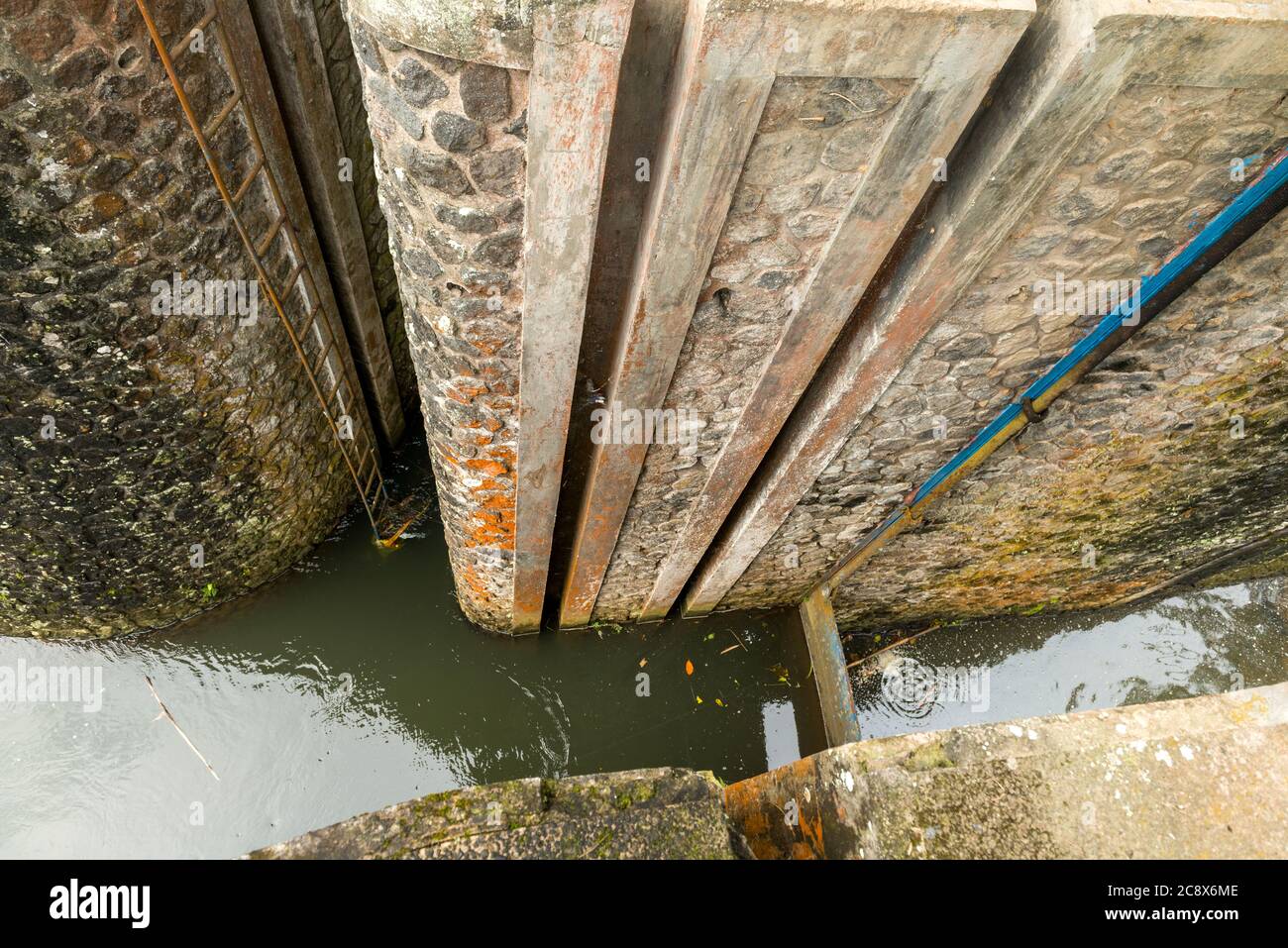 View of water dam Stock Photo - Alamy