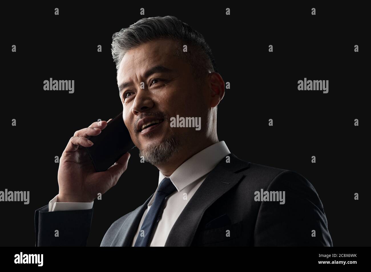 Standing looking away authority leadership communication smiling ...