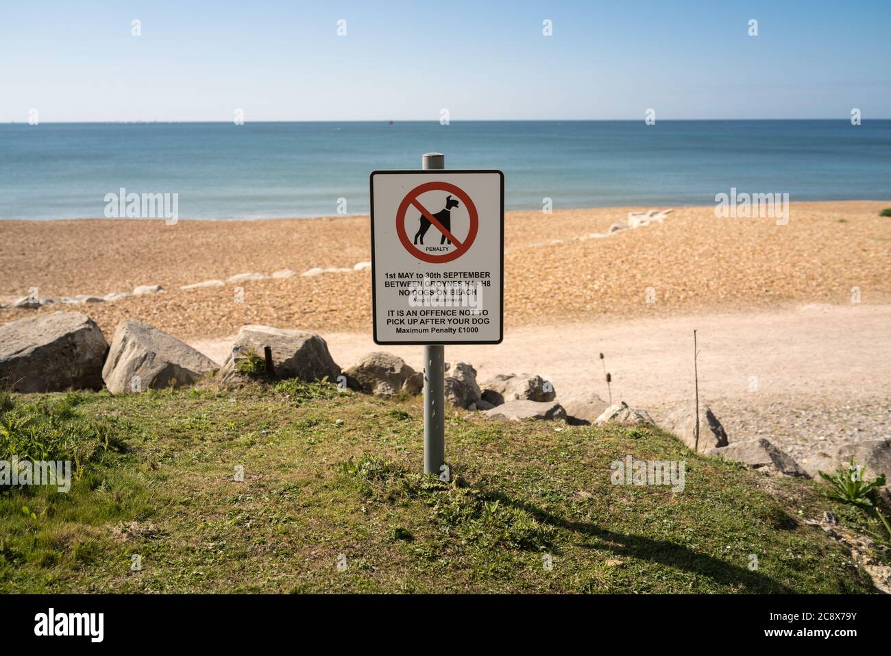 Beach signs on the beach at Highcliffe Dorset Stock Photo - Alamy