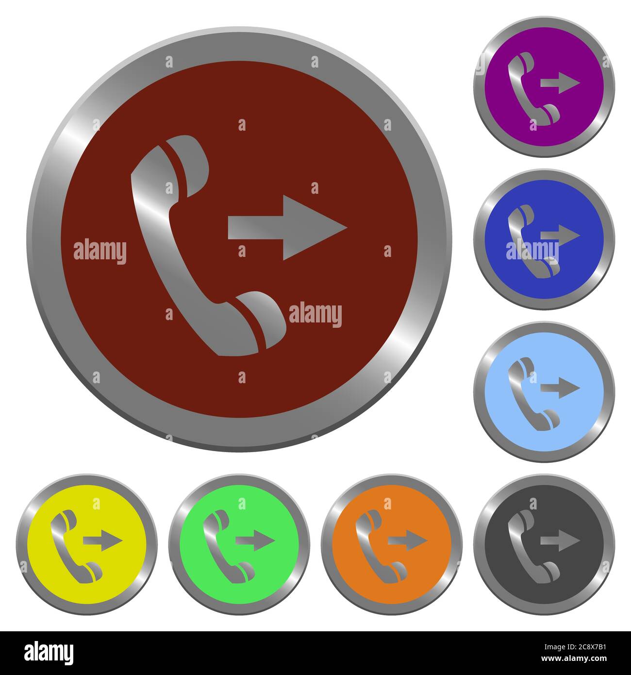 Set of color glossy coin-like outgoing call buttons Stock Vector Image ...