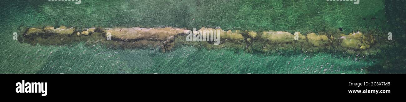 Panoramic aerial view of ancient roman road in the ocean Stock Photo ...