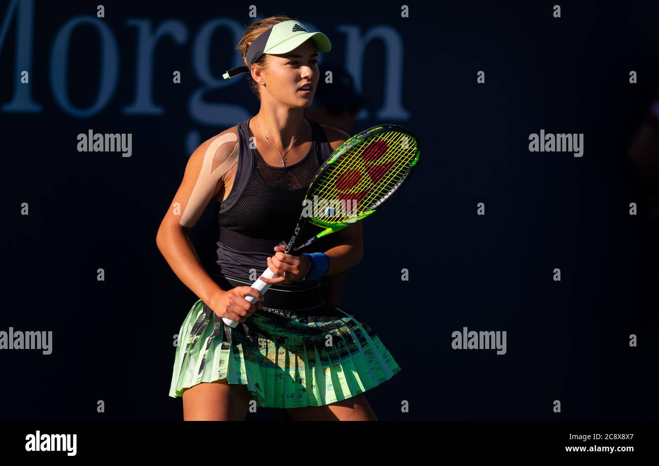 Anna Kalinskaya of Russia in action during her second-round match at ...