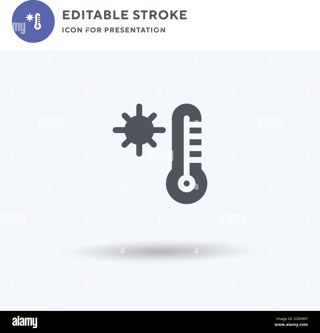 Thermometer icon vector, filled flat sign, solid pictogram isolated on ...