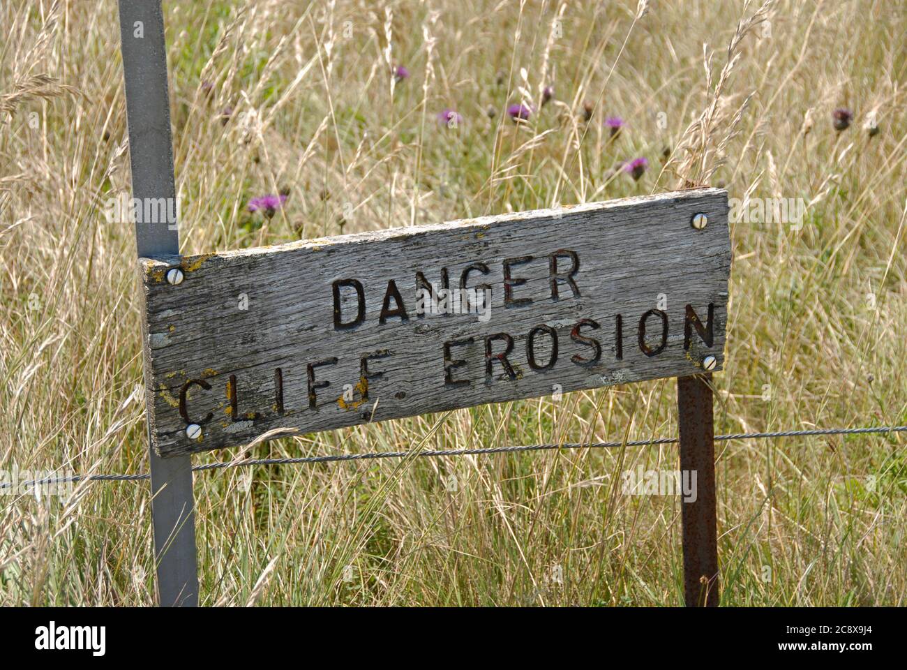 Danger erosion warning sign hi-res stock photography and images - Alamy