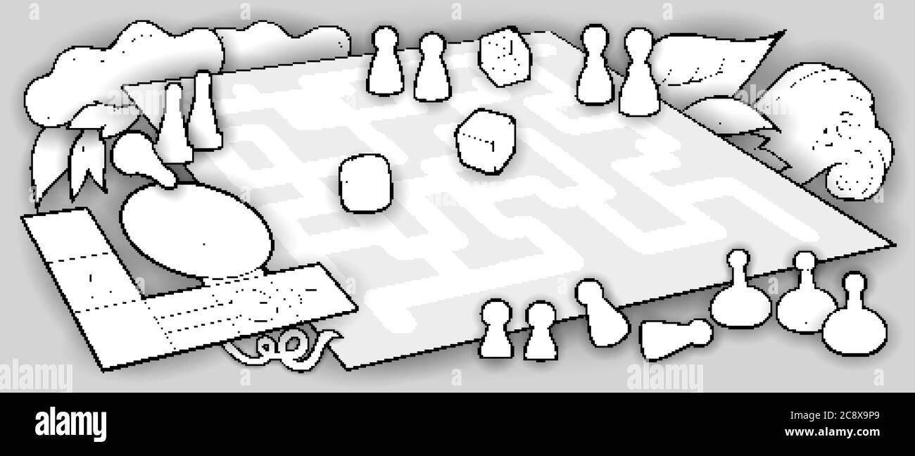 Cartoon cute doodles kids toys and board games Stock Vector Image & Art ...