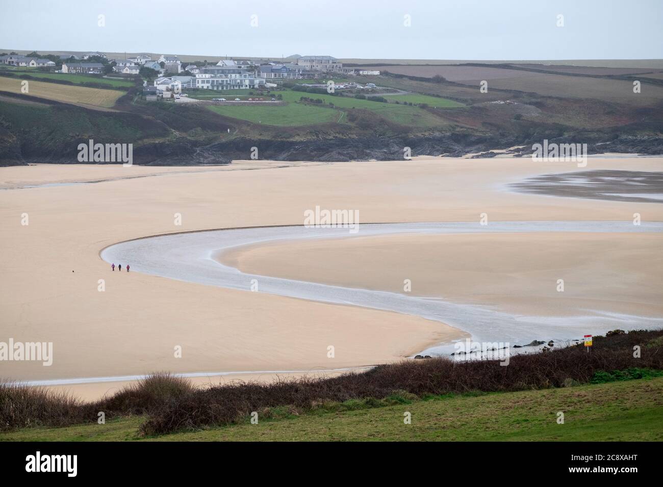 Crantock beach near Newquay, Cornwall in winter Stock Photo - Alamy