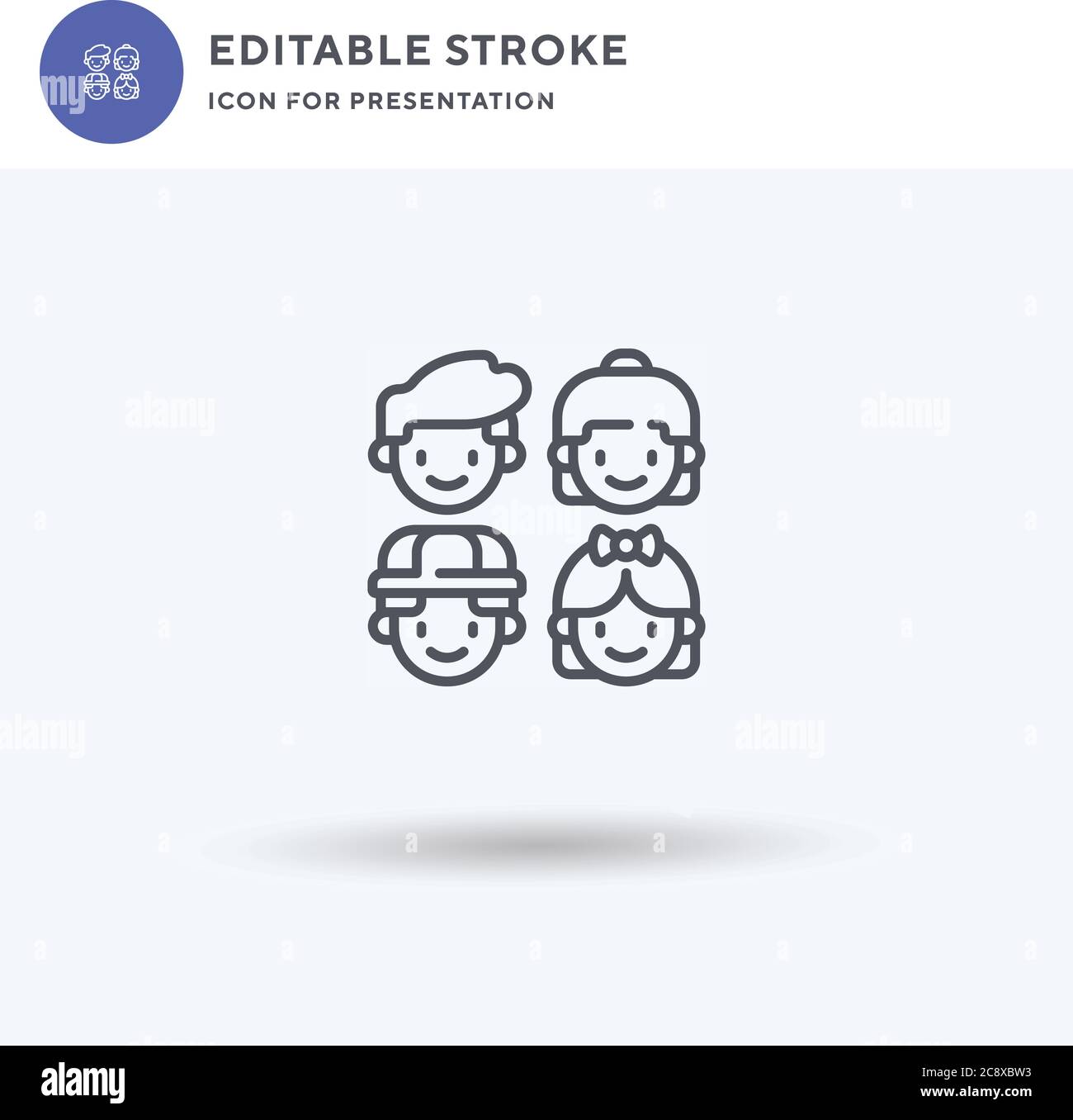 Family Member icon vector, filled flat sign, solid pictogram isolated ...