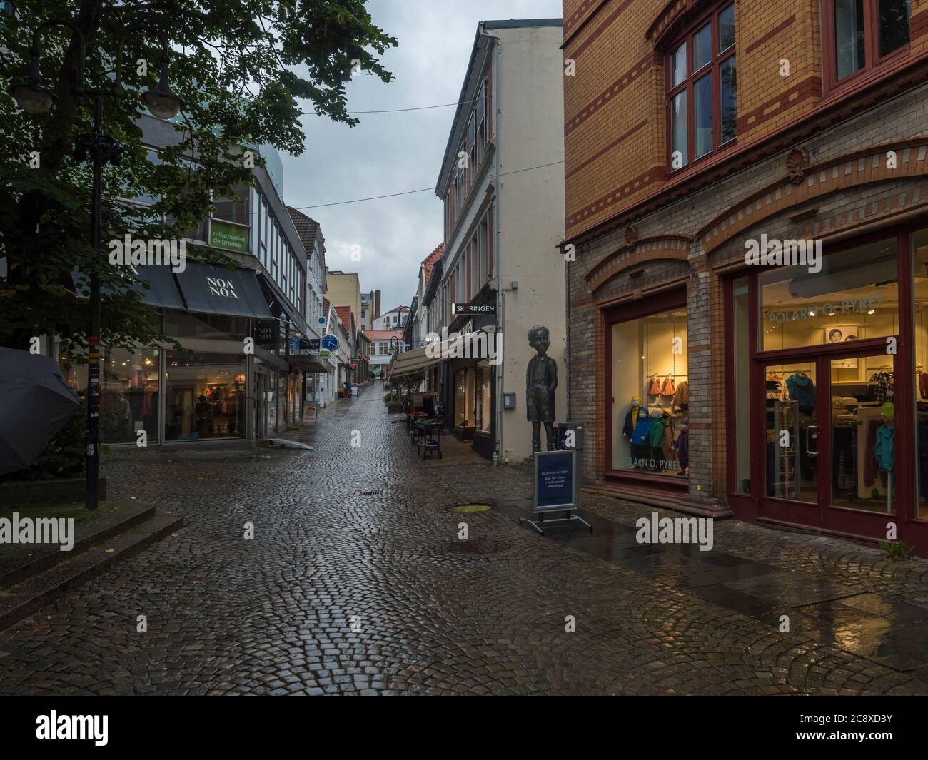 STAVANGER, NORWAY, SEPTEMBER 9, 2019 : street in city center of ...