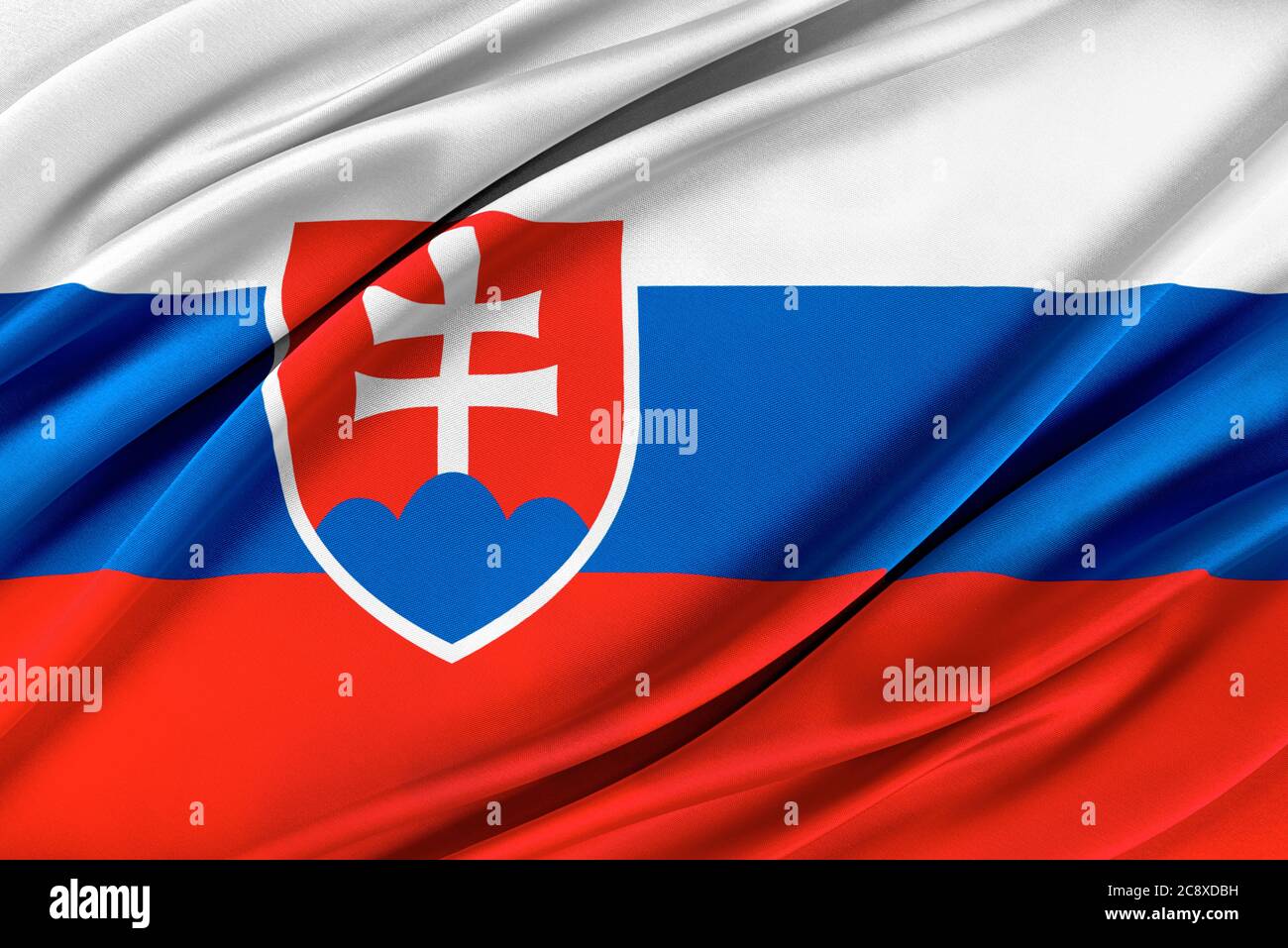 Colorful Slovakia flag waving in the wind Stock Photo - Alamy