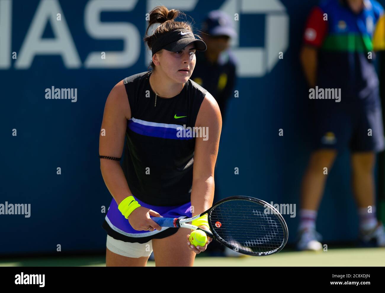 Bianca Andreescu of Canada in action during her second-round match at ...