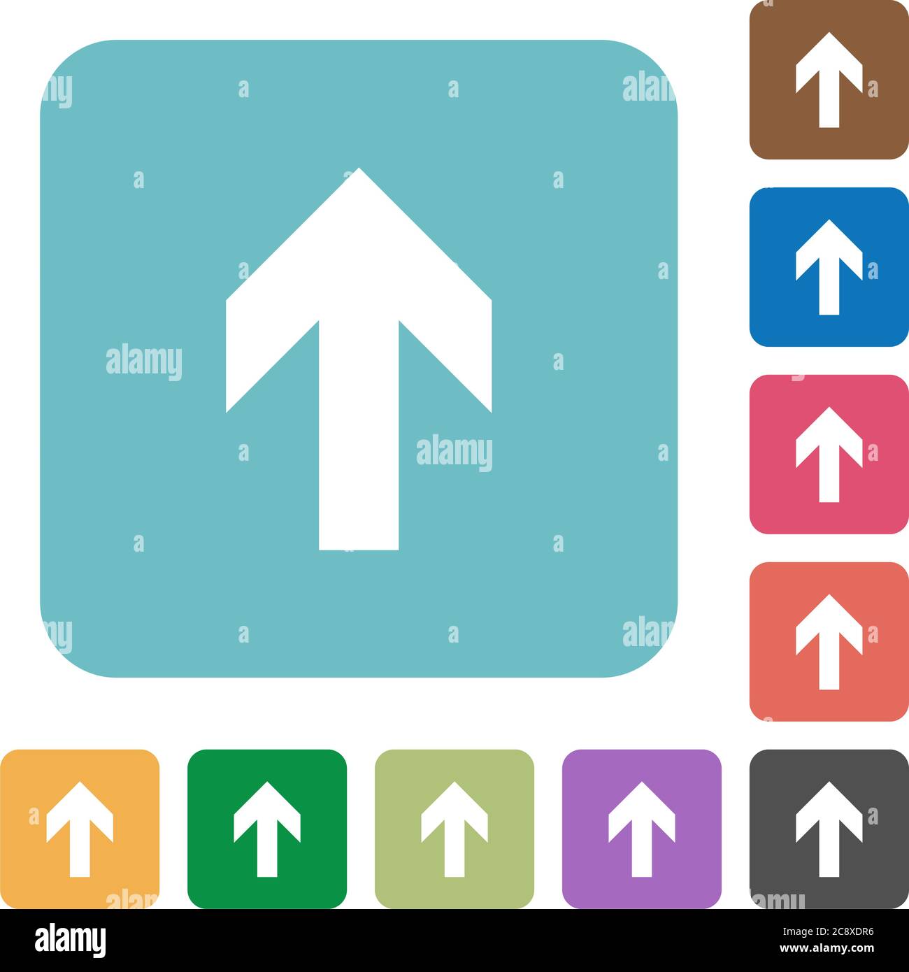 Flat up arrow icons on rounded square color backgrounds Stock Vector ...
