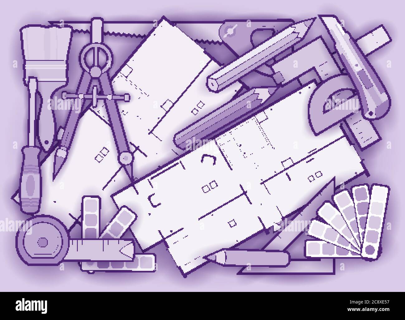 Cartoon doodles funny repair tools illustration Stock Vector Image ...