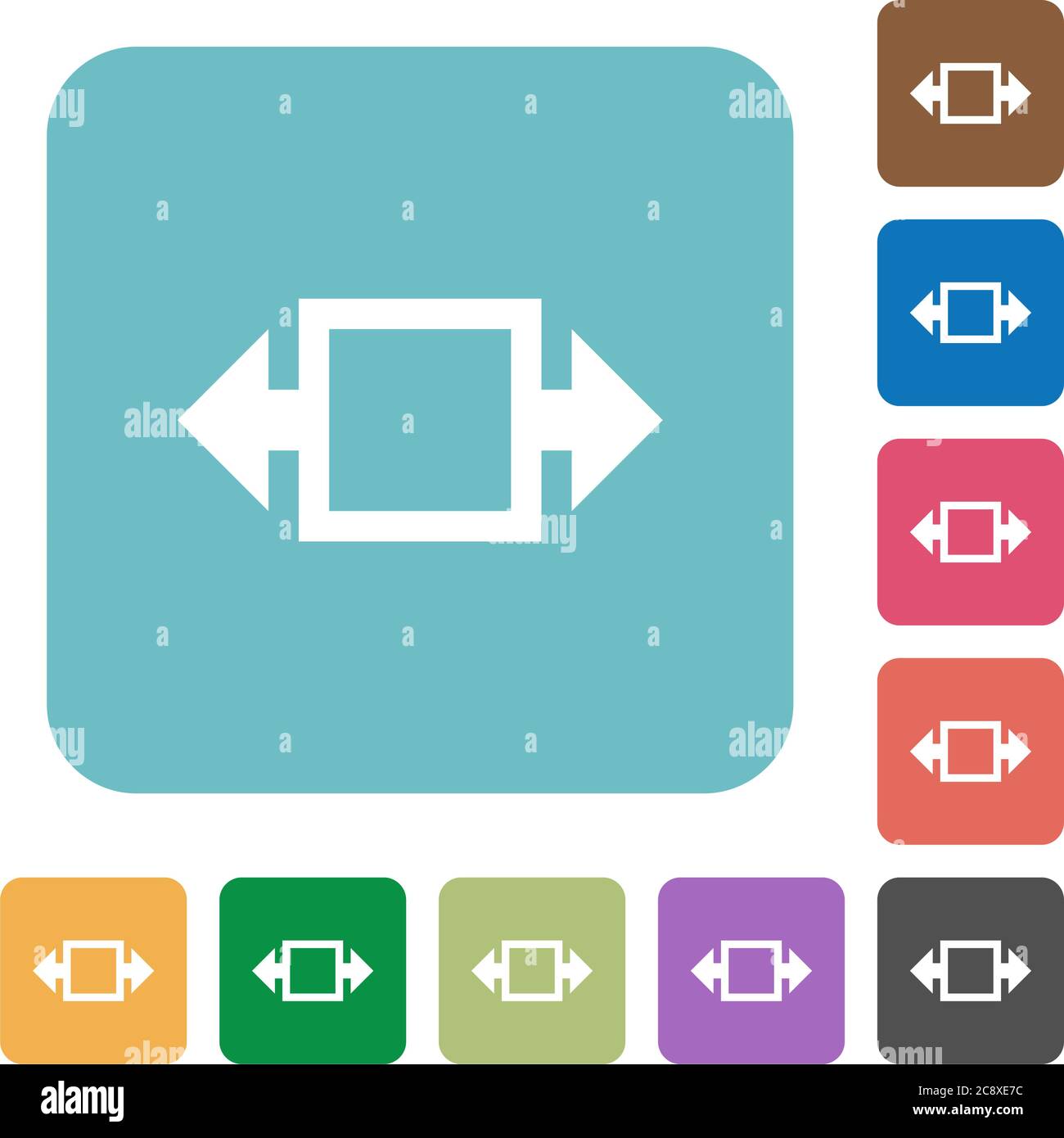 Flat width tool icons on rounded square color backgrounds Stock Vector ...