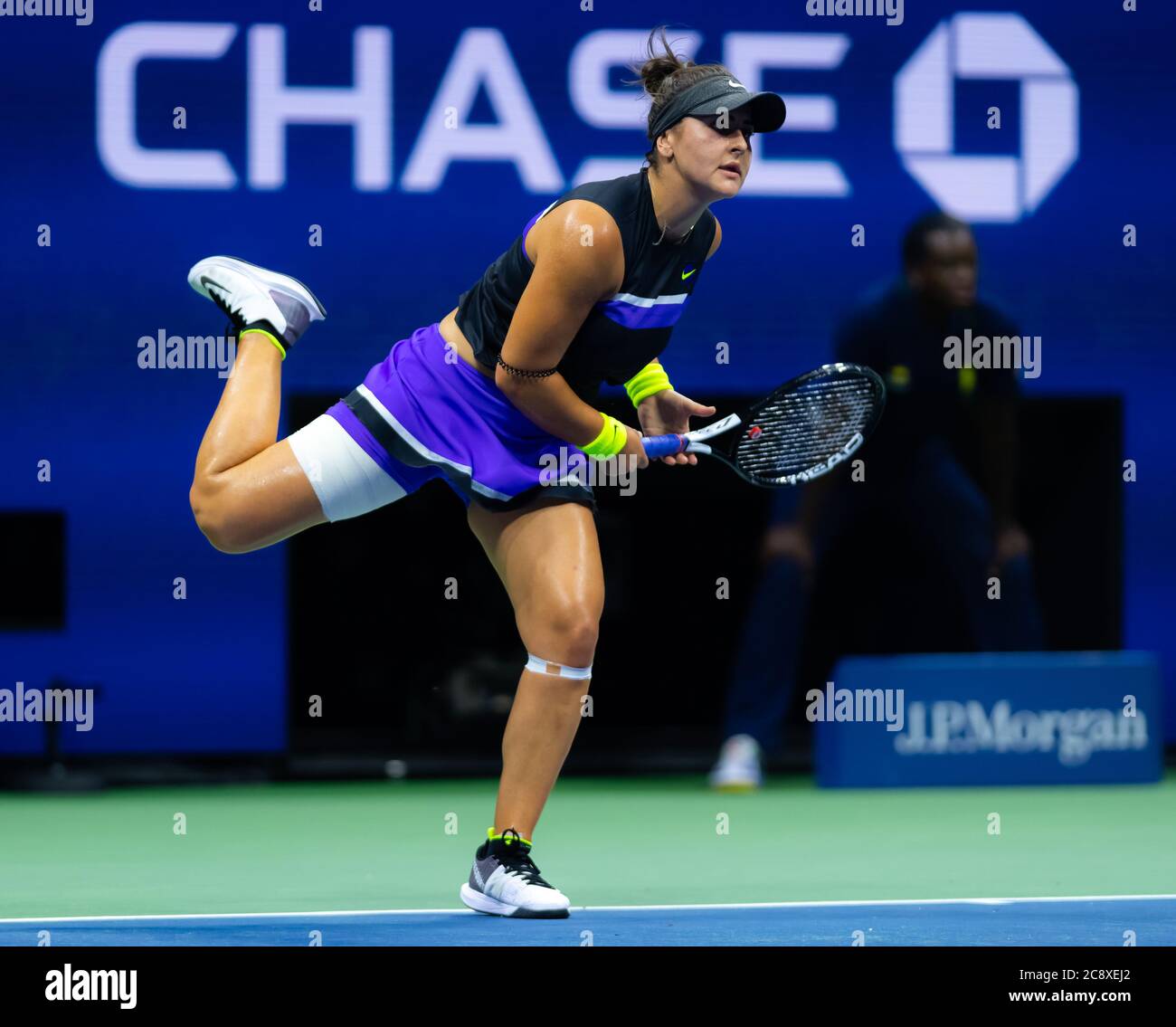 Bianca Andreescu of Canada in action during her quarter-final match at ...