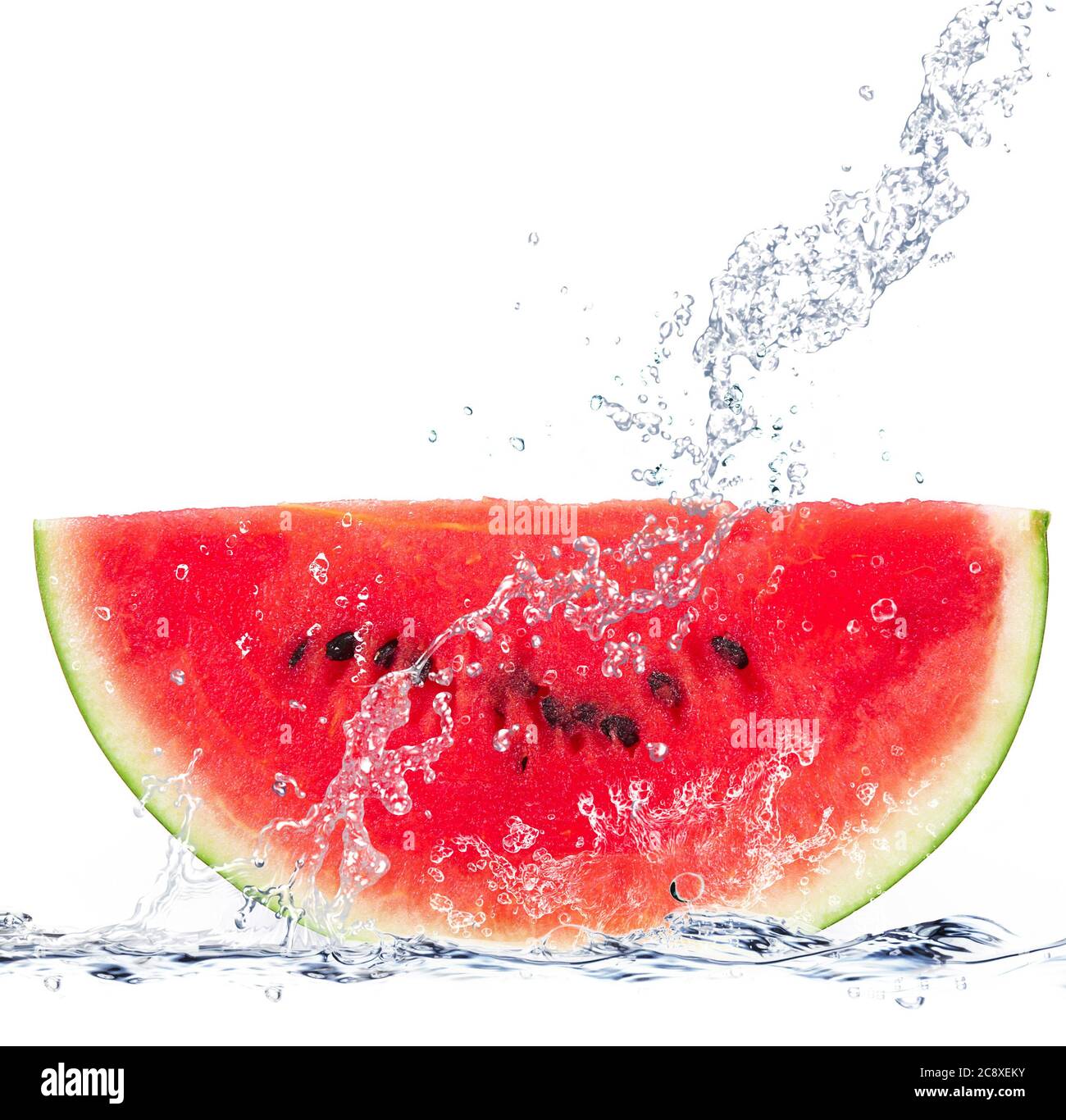 fresh watermelon falling in water Stock Photo - Alamy