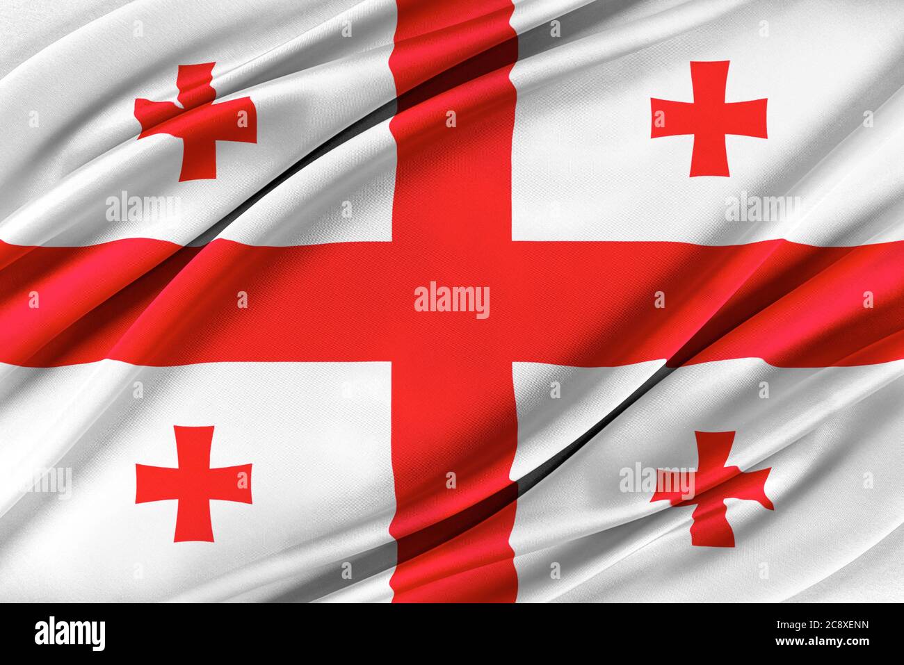 Colorful Georgia flag waving in the wind Stock Photo - Alamy
