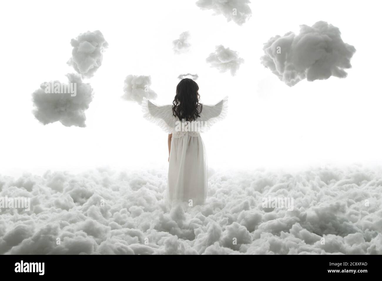 Back view angel hi-res stock photography and images - Alamy