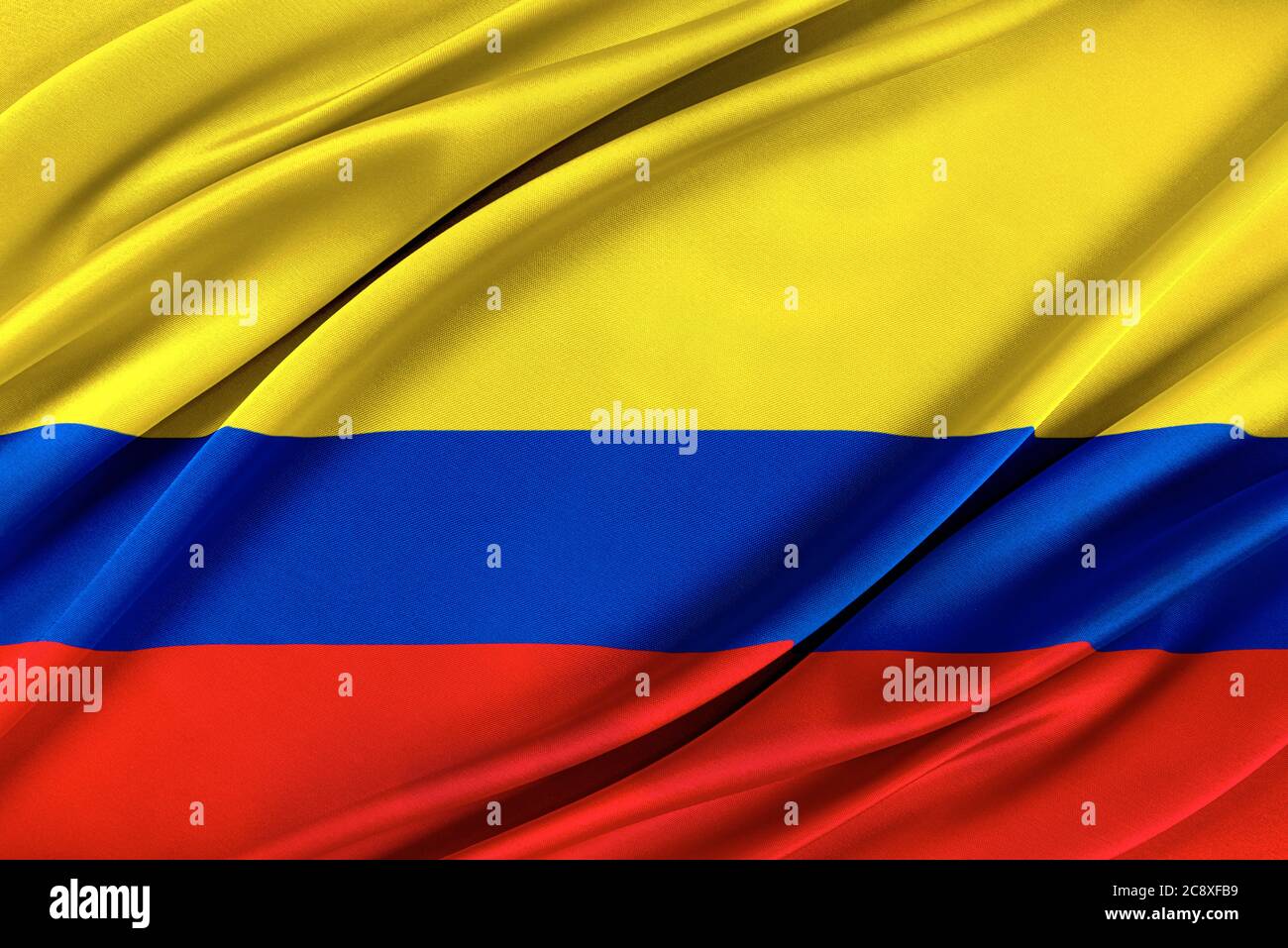Colorful Colombia flag waving in the wind Stock Photo - Alamy