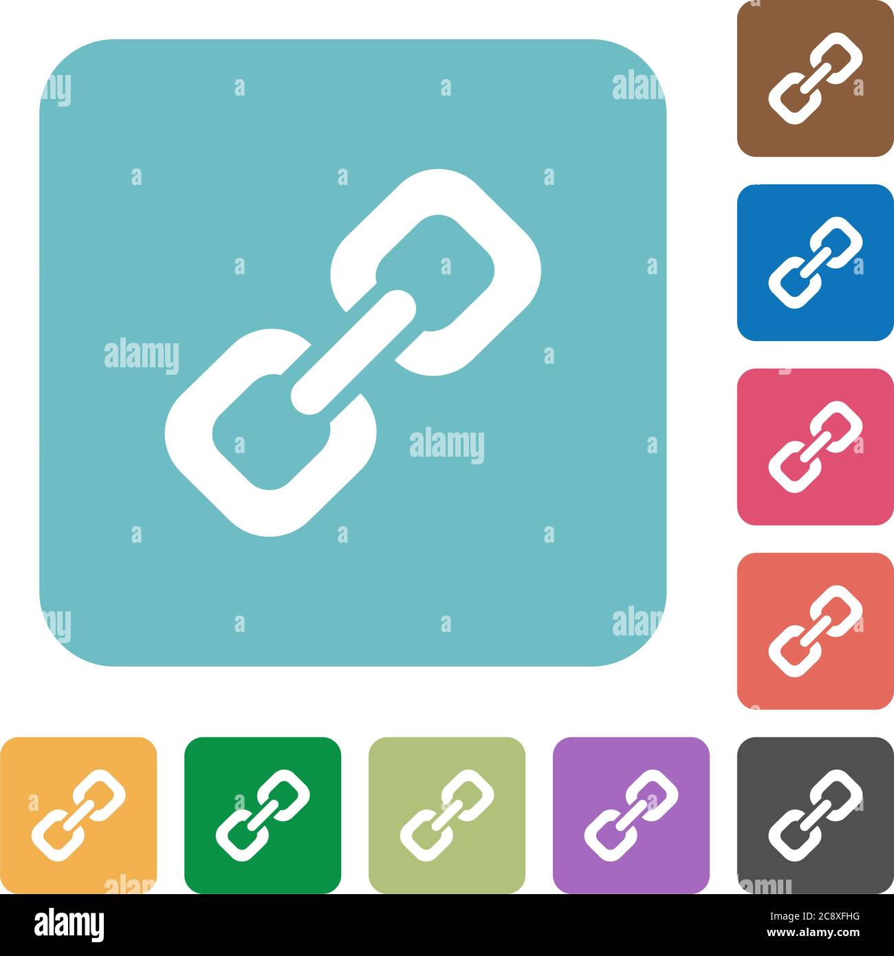 Flat link icons on rounded square color backgrounds Stock Vector Image ...