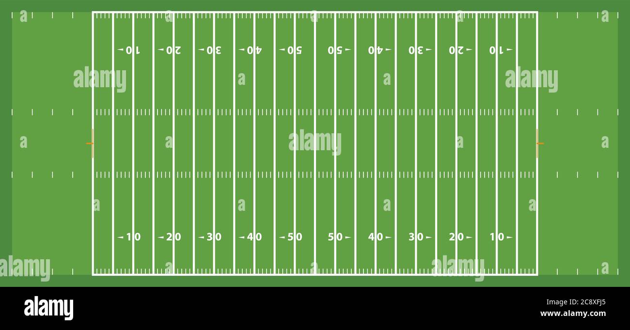 Vector illustration. Frontal view of american football field. Geometric ...