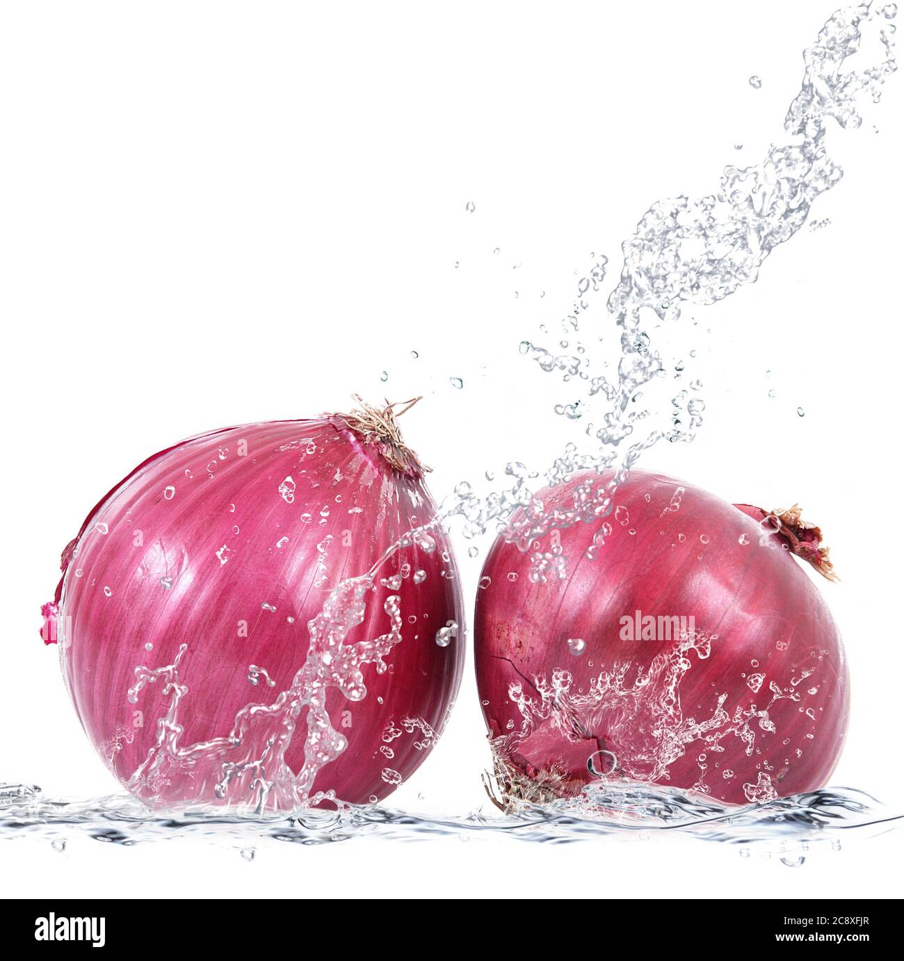 fresh onions falling in pure water Stock Photo - Alamy