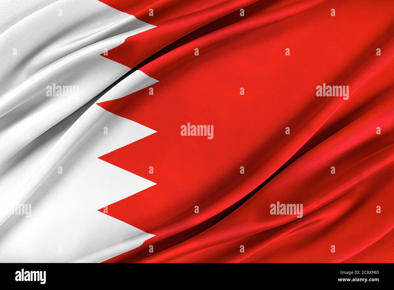 Colorful Bahrain flag waving in the wind Stock Photo - Alamy