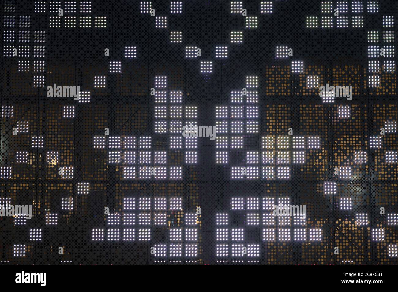 Abstract background. Dark LED screen. Pattern snowflake Stock Photo - Alamy