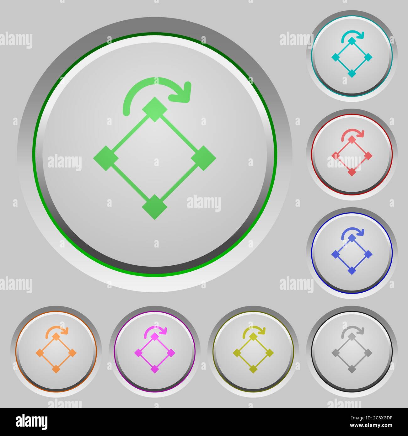 Set of color rotate element sunk push buttons Stock Vector Image & Art - Alamy