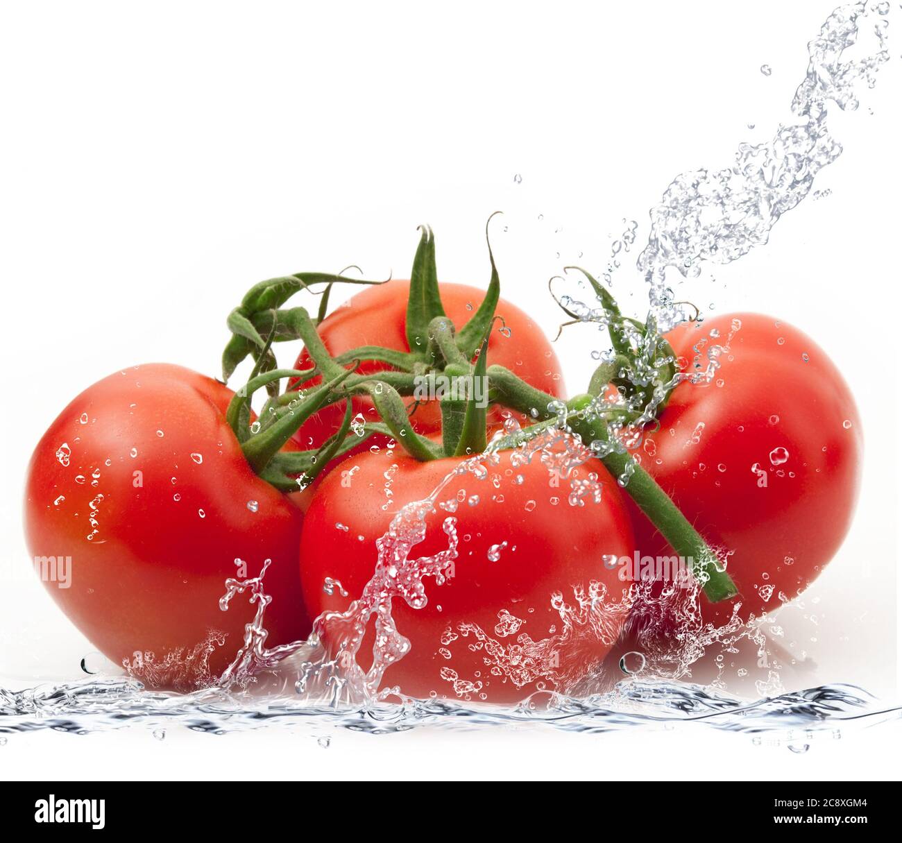 fresh tomatoes falling in pure water Stock Photo - Alamy