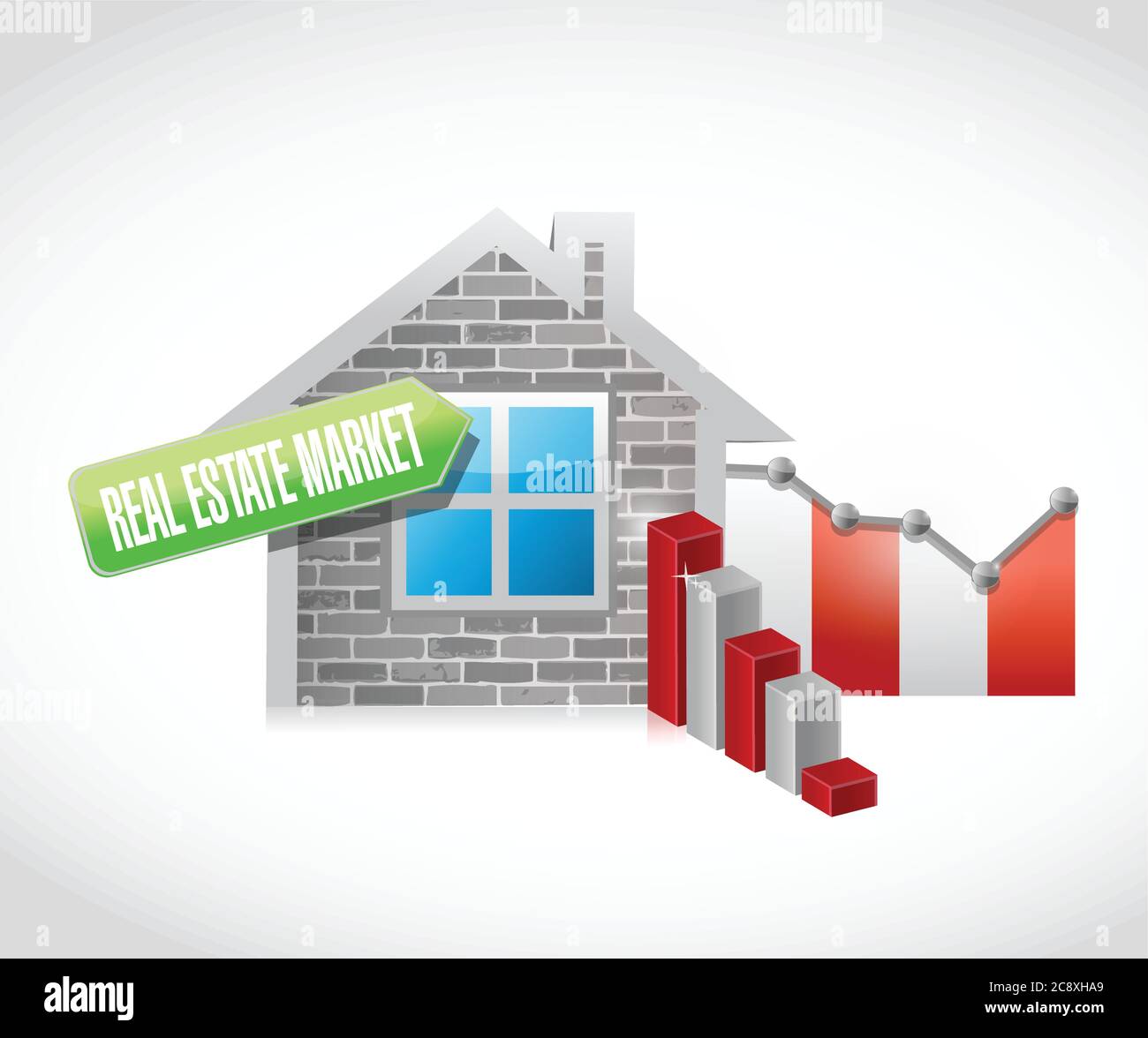Real estate market illustration design over a white background Stock ...