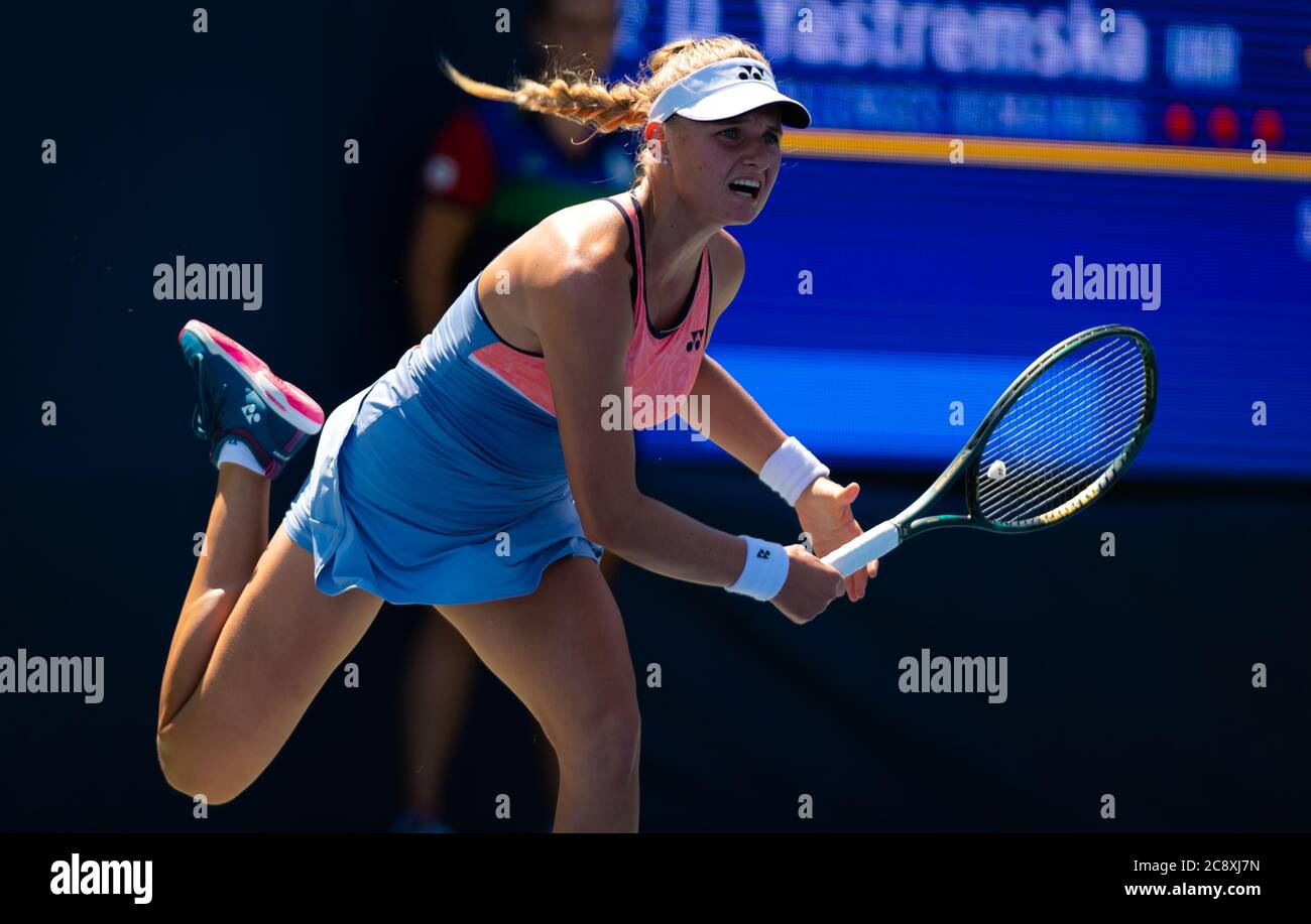 Dayana Yastremska of the Ukraine in action during her second-round ...