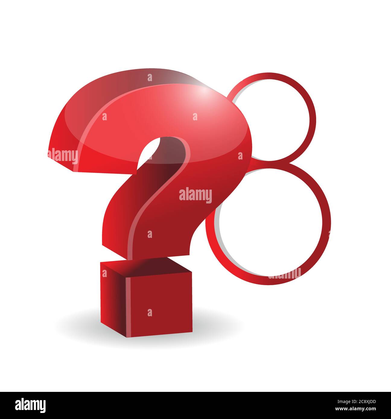 Question mark and red circles illustration design over a white ...