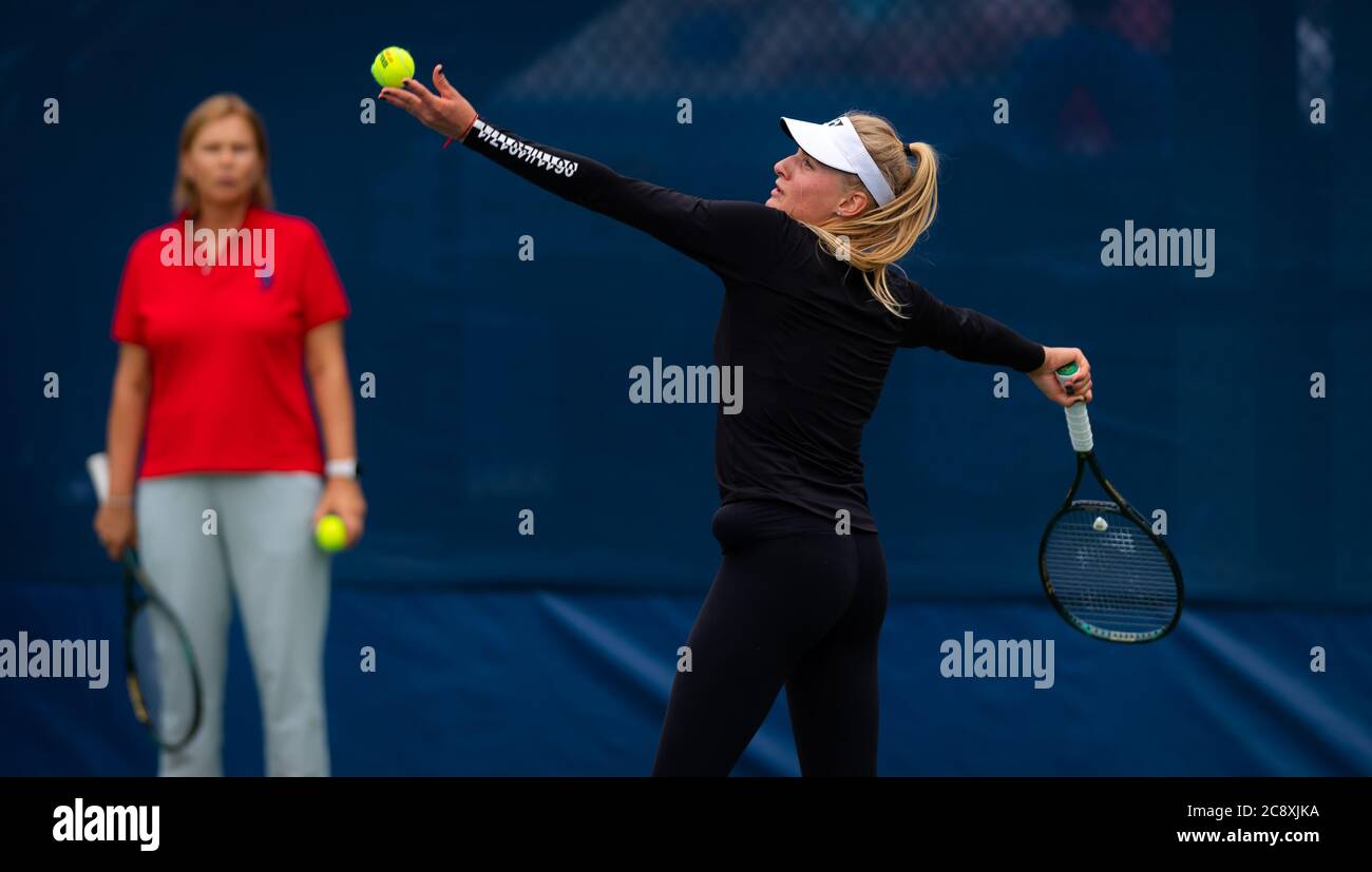 Dayana Yastremska of Ukraine during practice at the 2019 US Open Grand ...