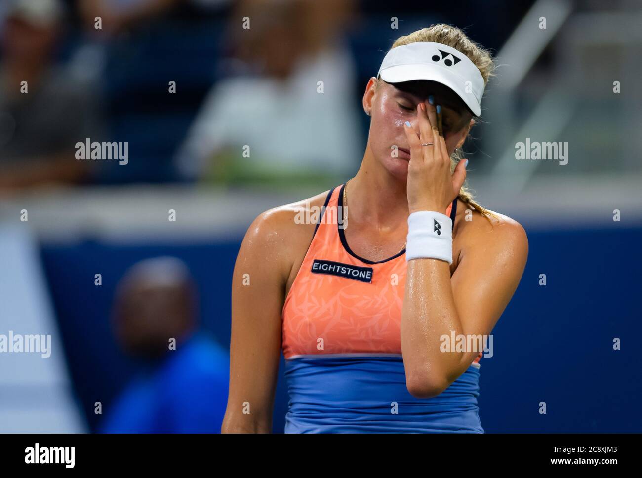 Dayana Yastremska of the Ukraine in action during her third-round match ...