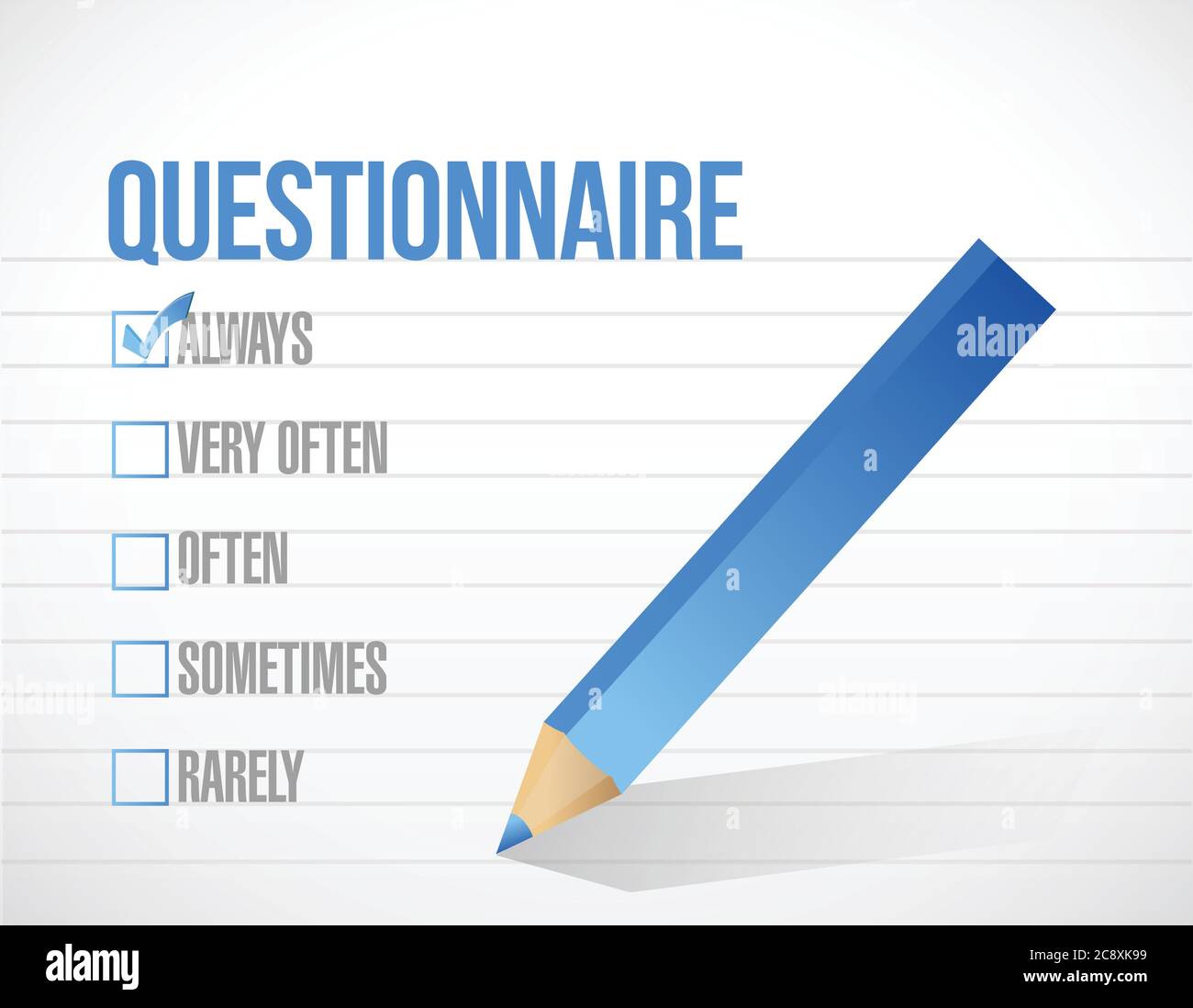 Questionnaire check tick mark selection illustration design over a ...