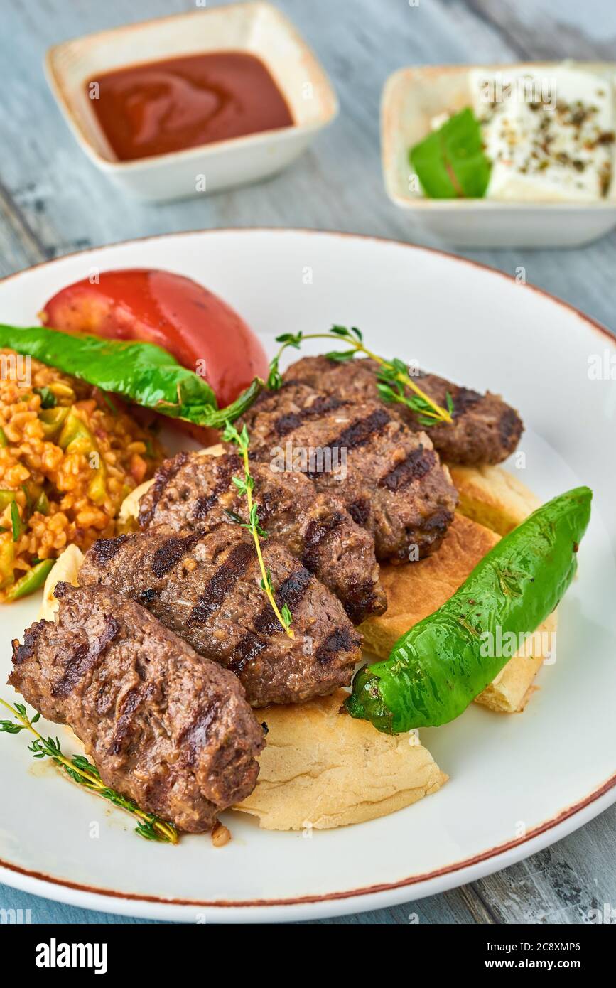 Turkish meatball traditional kofte. Spicy meatballs Kebab or Kebap ...