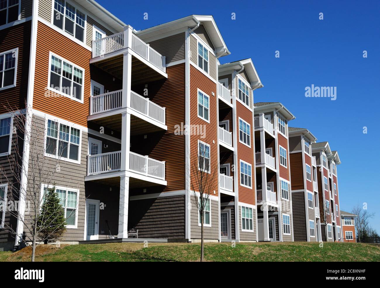 perspective view of new apartment building Stock Photo - Alamy