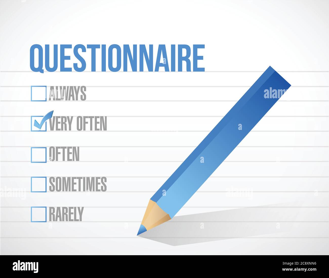 Questionnaire check tick mark selection illustration design over a ...