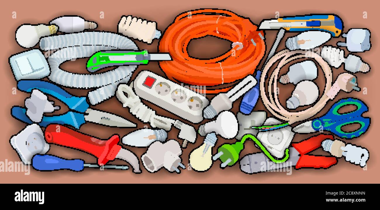 Cartoon doodle electrical instruments illustration Stock Vector Image ...