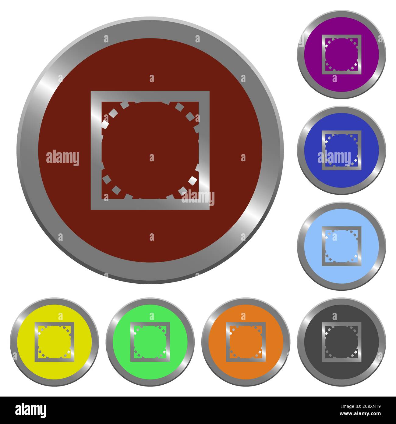 Set of color glossy coin-like rounded corners buttons Stock Vector ...