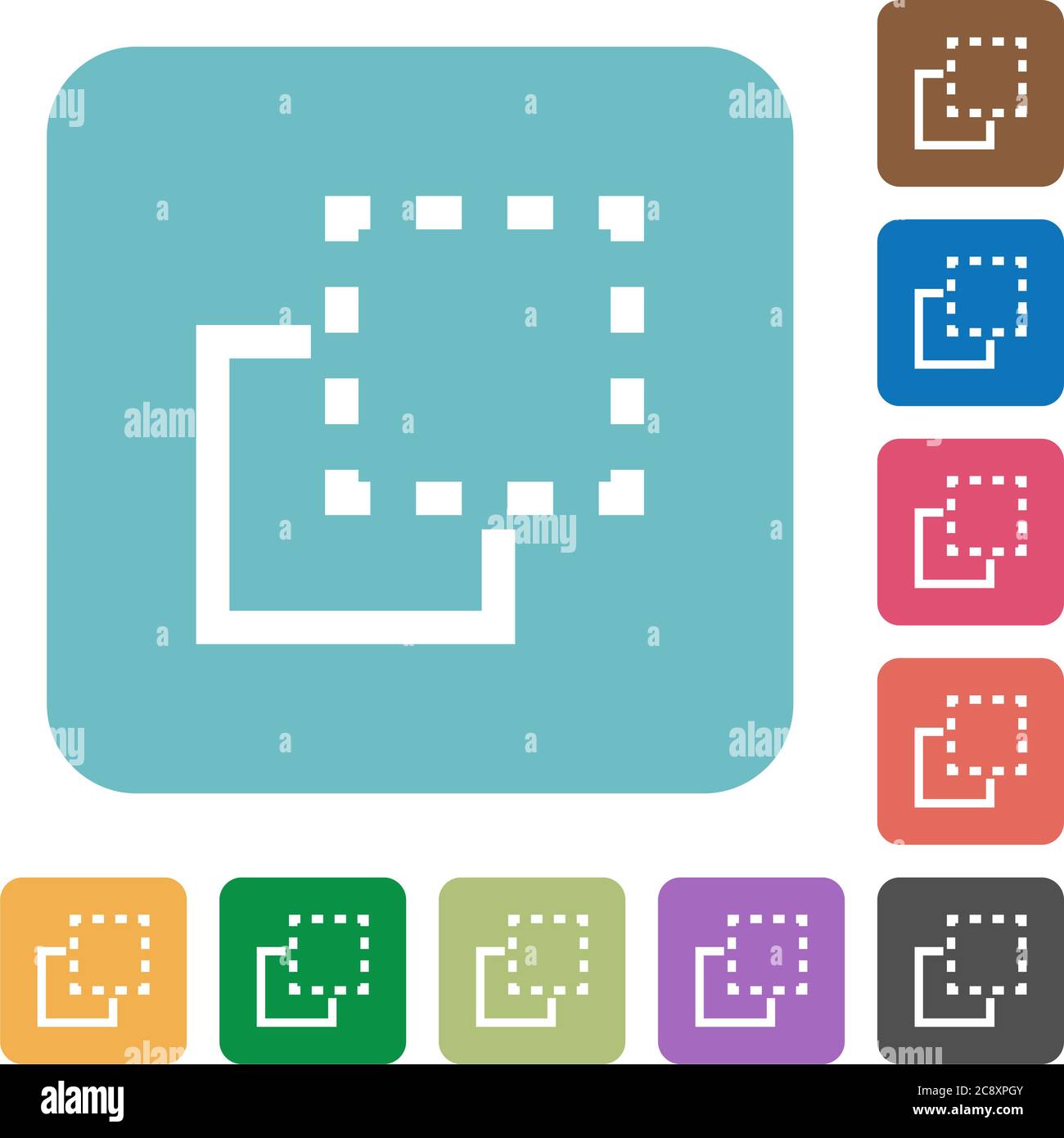 Flat bring to front icons on rounded square color backgrounds Stock ...