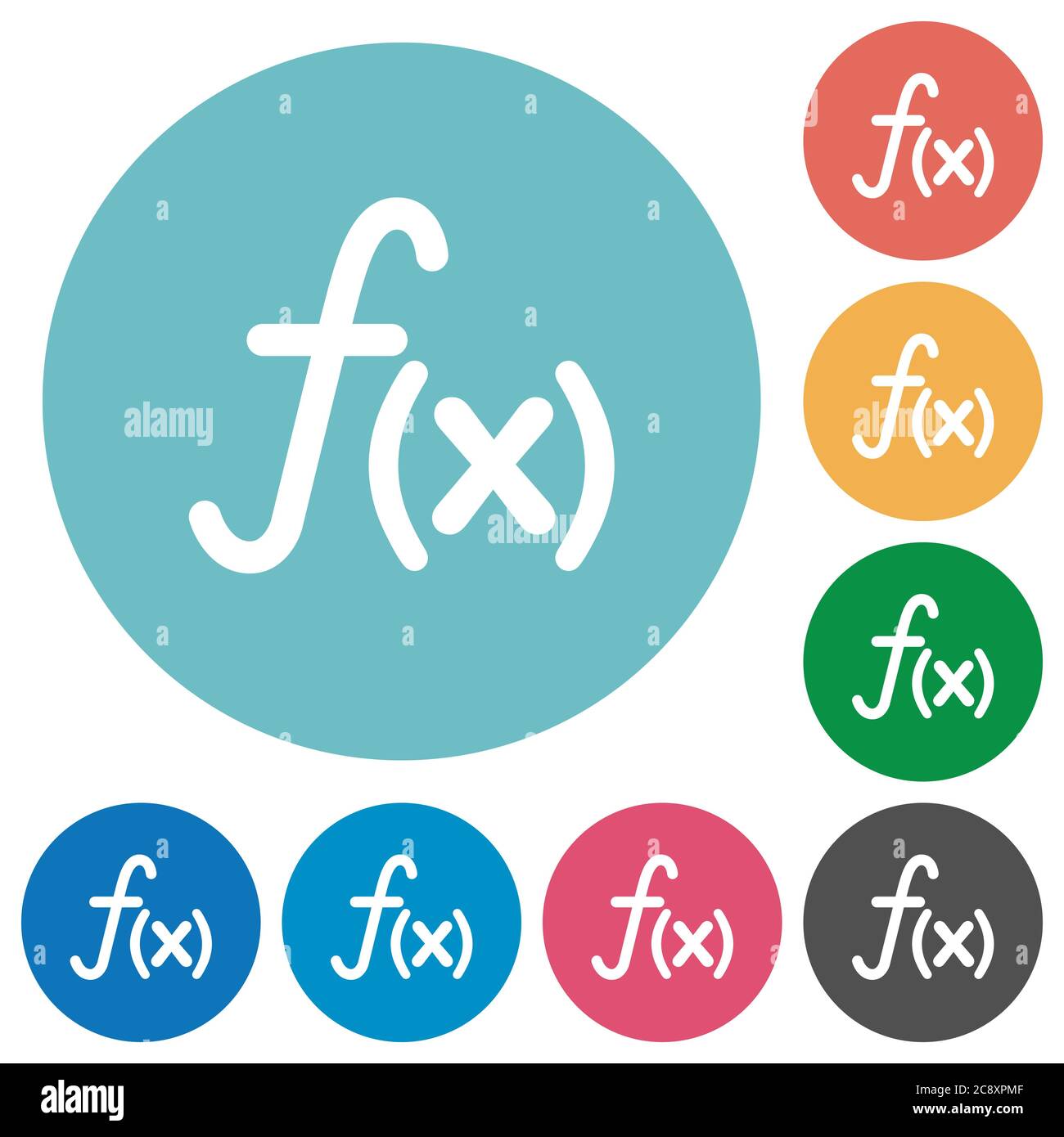 Flat function icon set on round color background Stock Vector Image ...