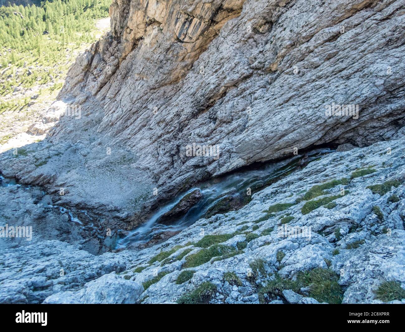 Climbing on the Pisciadu via ferrata of the Sella group in the ...