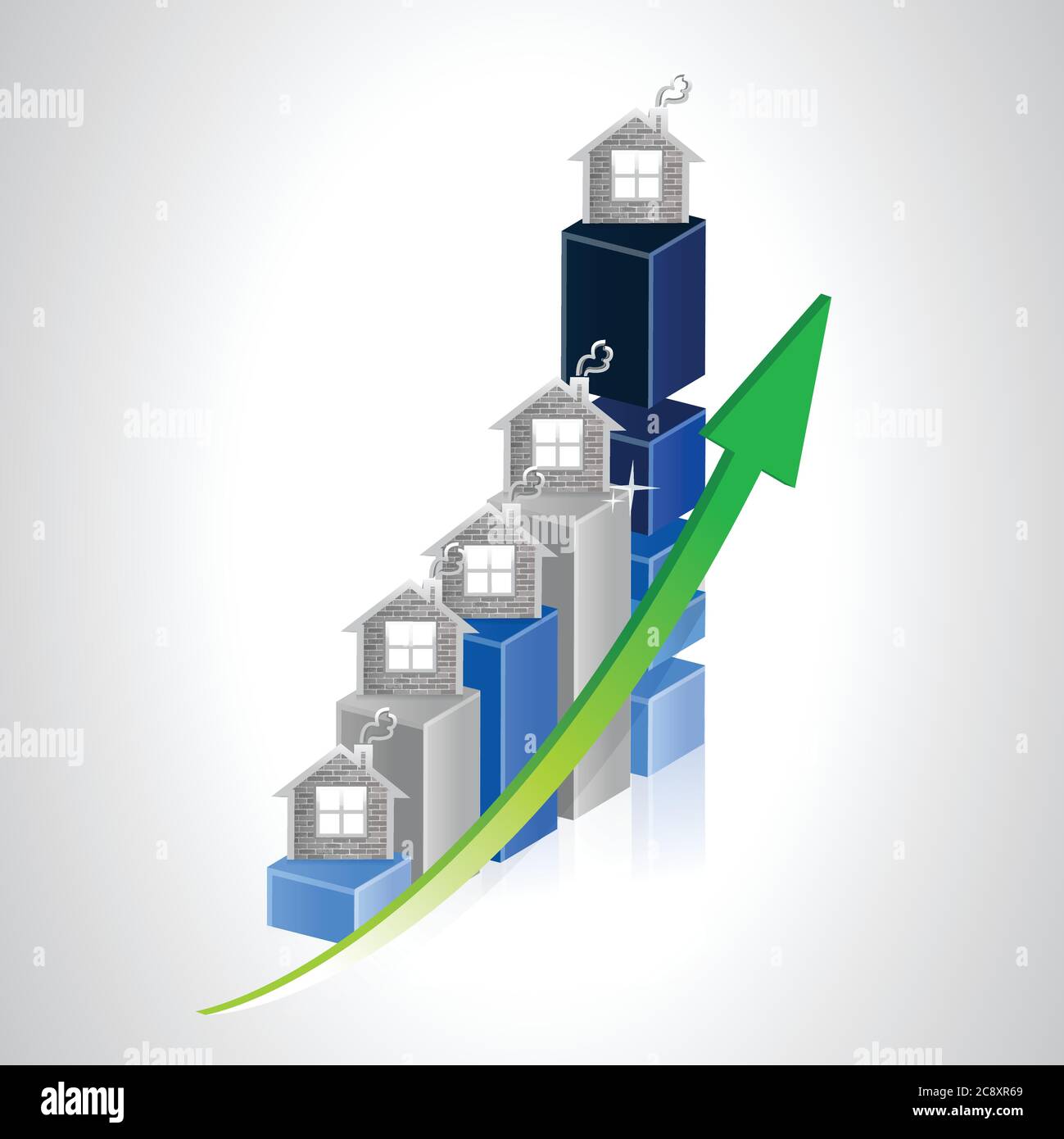 Real estate business graph illustration over a white background Stock ...