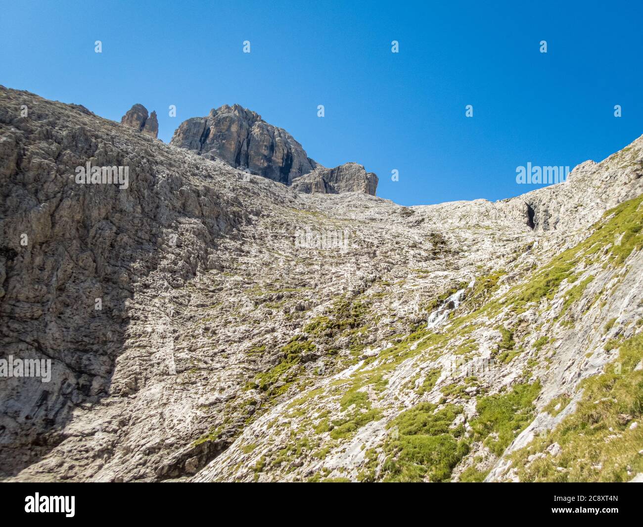 Climbing on the Pisciadu via ferrata of the Sella group in the ...