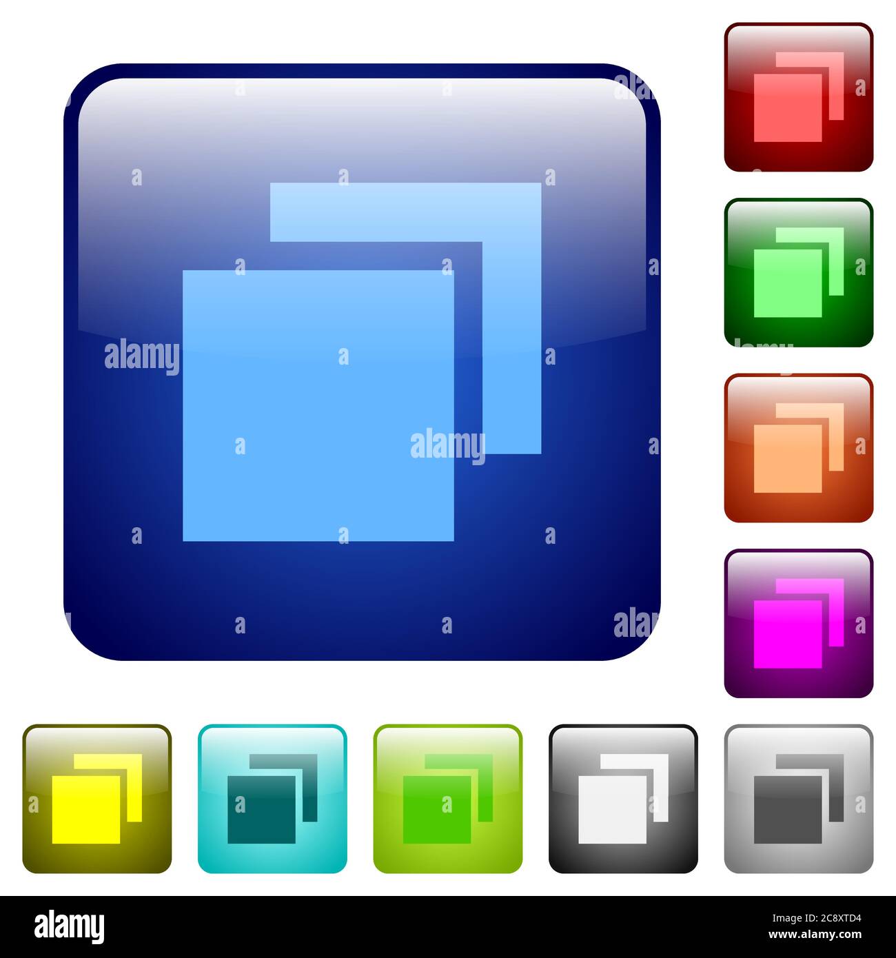 Set of overlapping elements color glass rounded square buttons Stock Vector Image & Art - Alamy