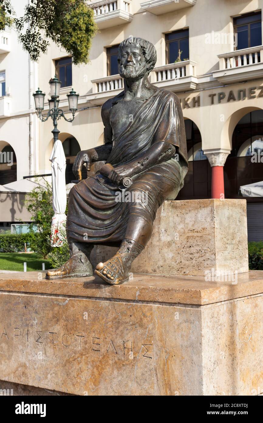 THESSALONIKI, GREECE - SEPTEMBER 22, 2019: Aristotle Sculpture at ...