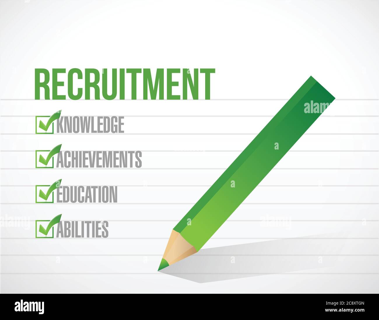 Recruitment check list illustration design over a white background ...