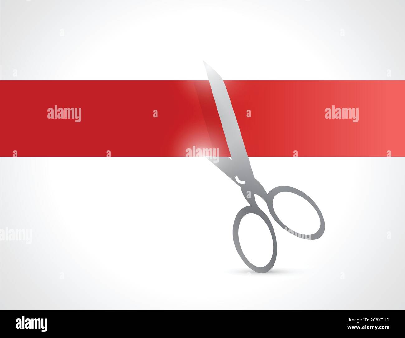 Red line banner cut illustration design over a white background Stock ...